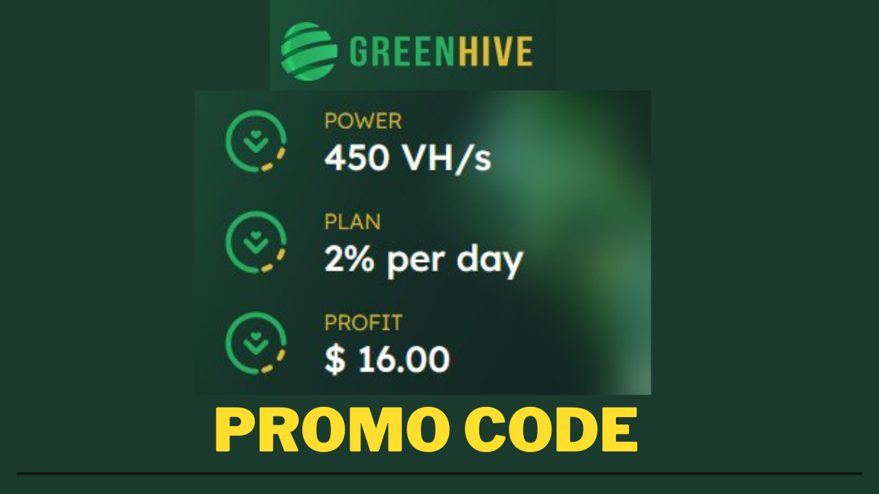 8000 VH/s Green Hive Cloud Mining Coupon Code