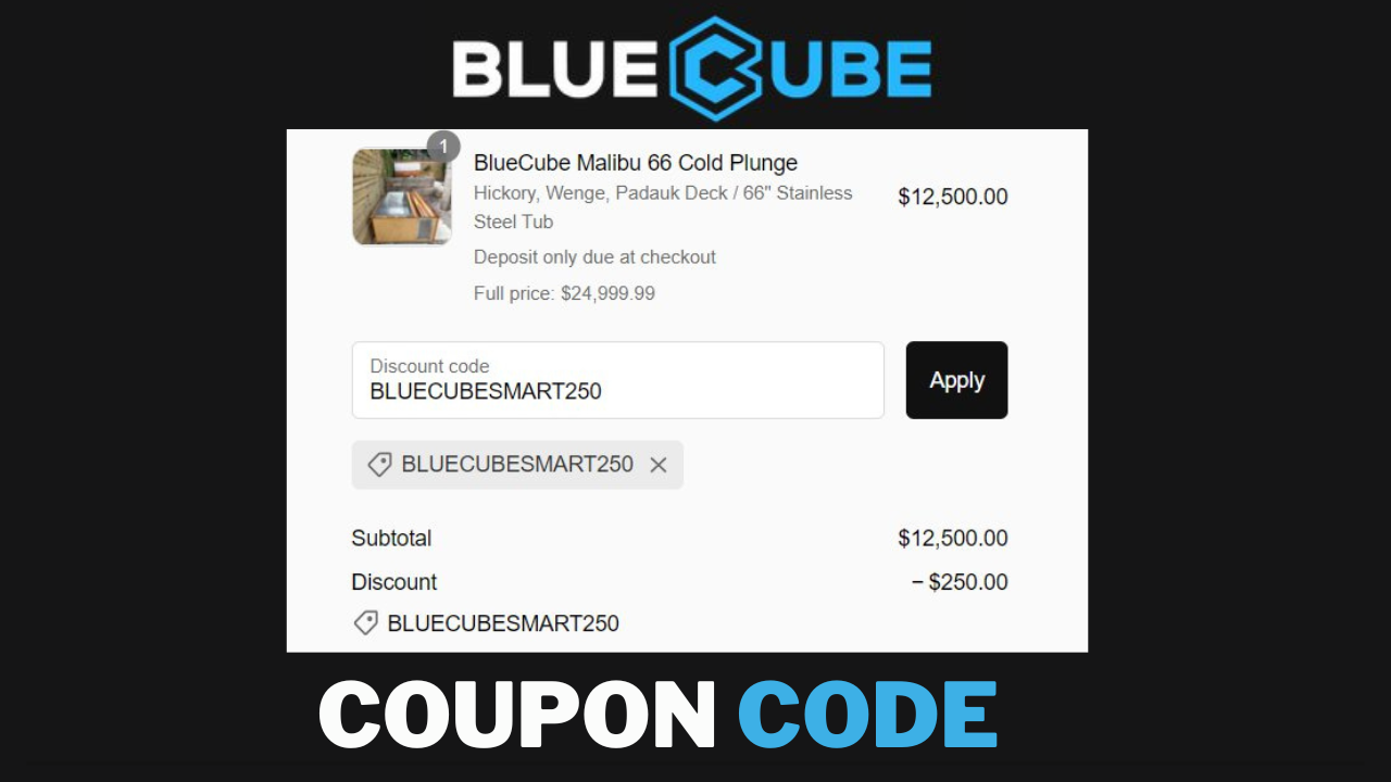 $500.00 off Blue Cube Ice Bath Discount Code, Coupon
