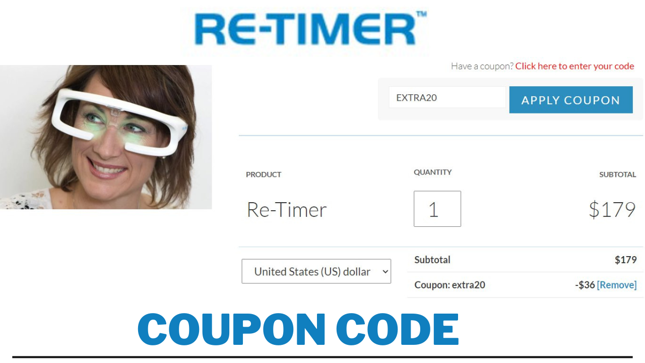 $100.00 Re Timer Light Therapy Glasses Coupon Code