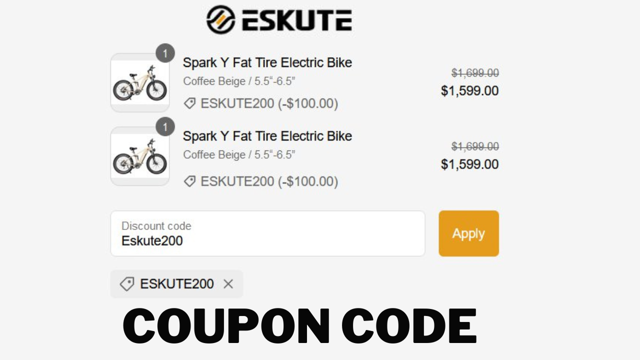 $300.00 off Eskute E-Bikes Coupon Code ESKUTE.com