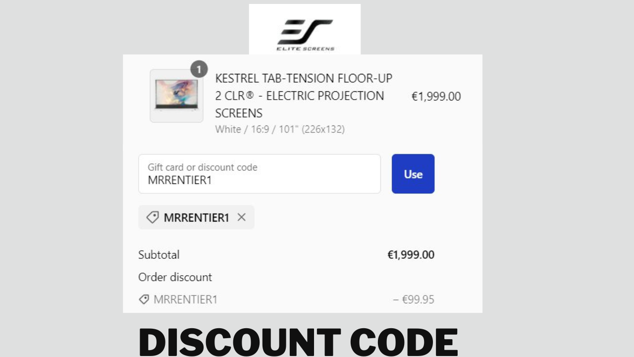 €100.00 off Elite Projector Screen Discount Code, Coupon
