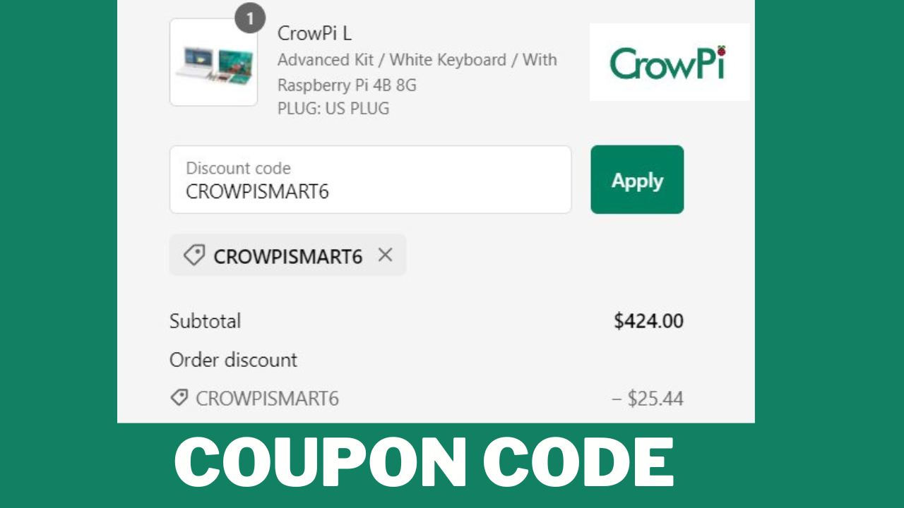$50.00 off CrowPi CC Coupon Code CrowPi Official Store